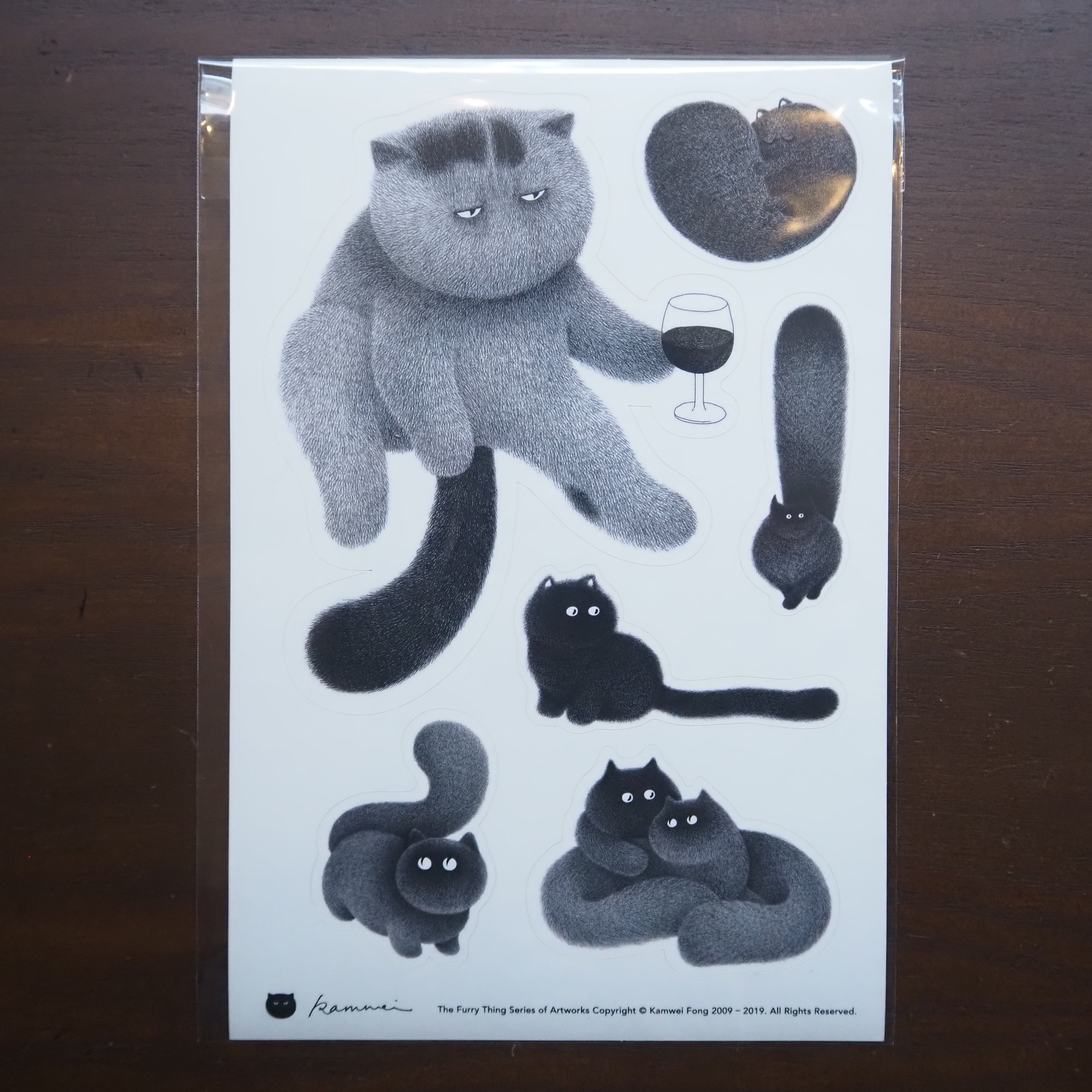 Kamwei Fong The Furry Thing Vinyl sticker sheet C | nora